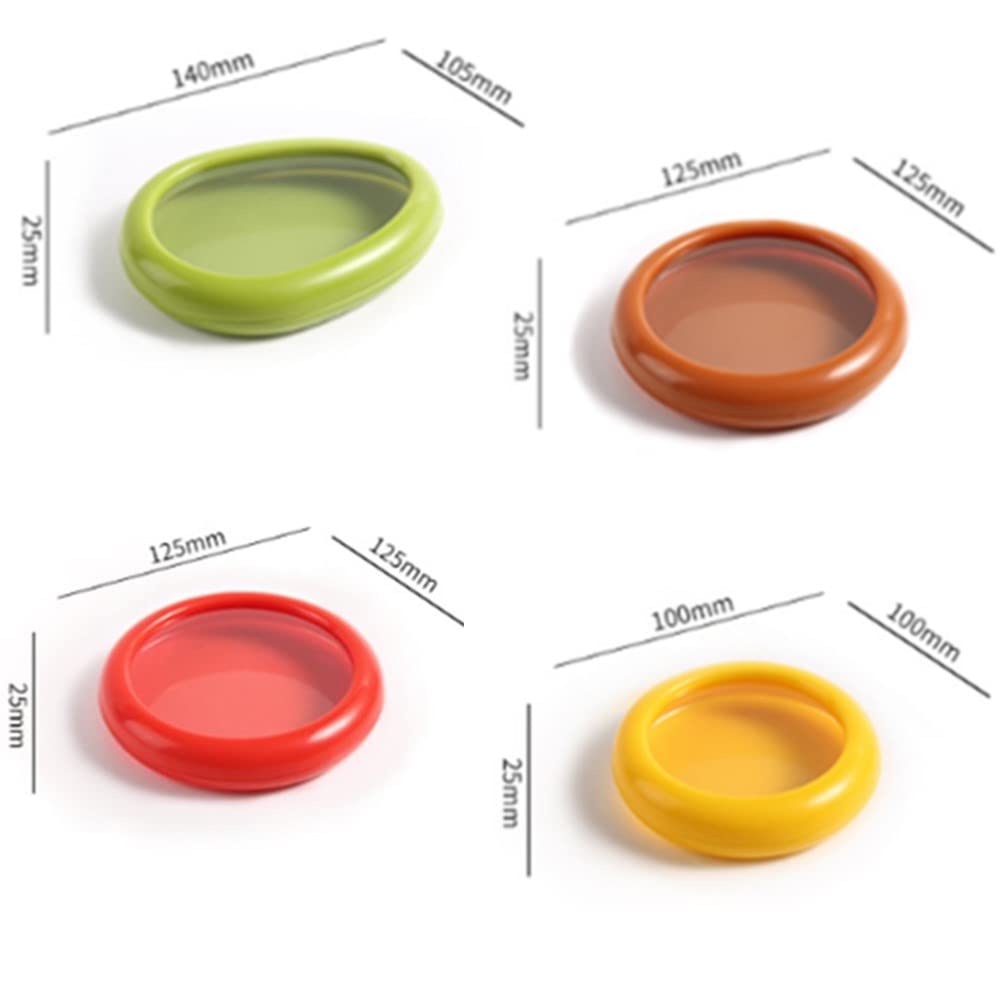 OUKEYI Fruit and Vegetable Storage Containers Reusable SiliconeRefrigerator Box Storage Bowls Saver Holder Keeper foronion, Tomato, Lemon, and avocado ,Refrigerator Vegetable Crisper 4Pieces