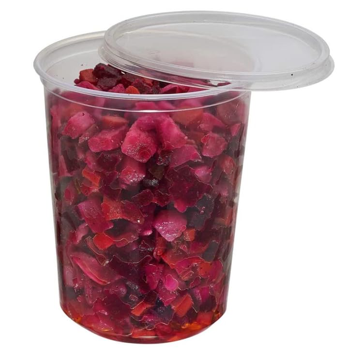 VeZee Lightweight - 32oz - Clear Disposable Round Food Storage Deli Containers with Lids To-Go, Microwavable, Leak Proof, BPA-free : Set of 100