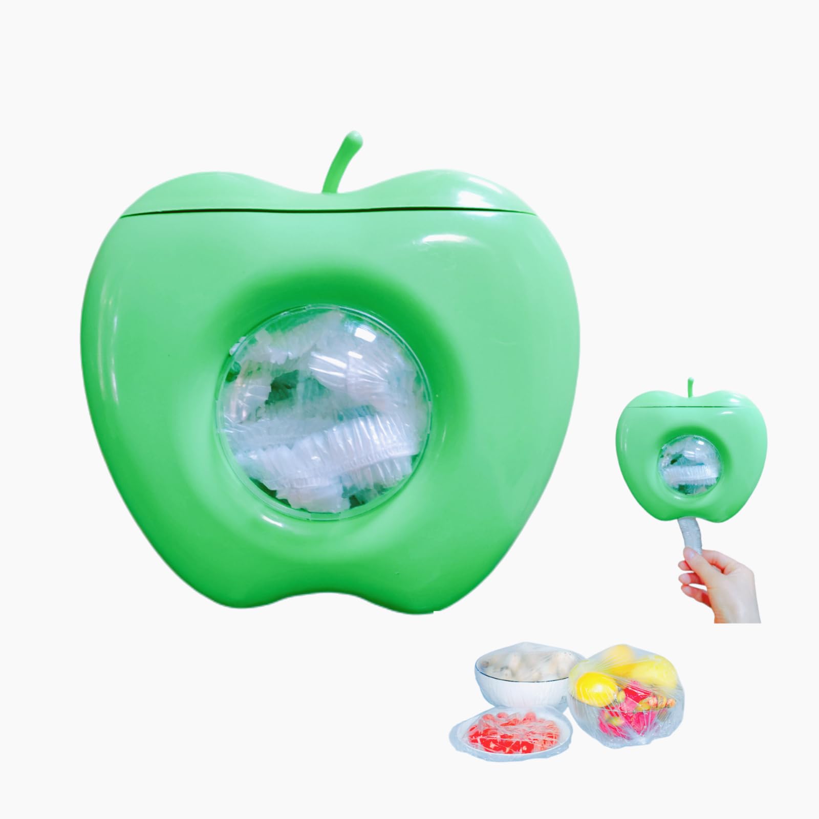 YEOLE Plastic wrap storage box wall hanging non-perforated storage box integrated multi-functional sorting storage box, green, containing 50g fresh-keeping bags