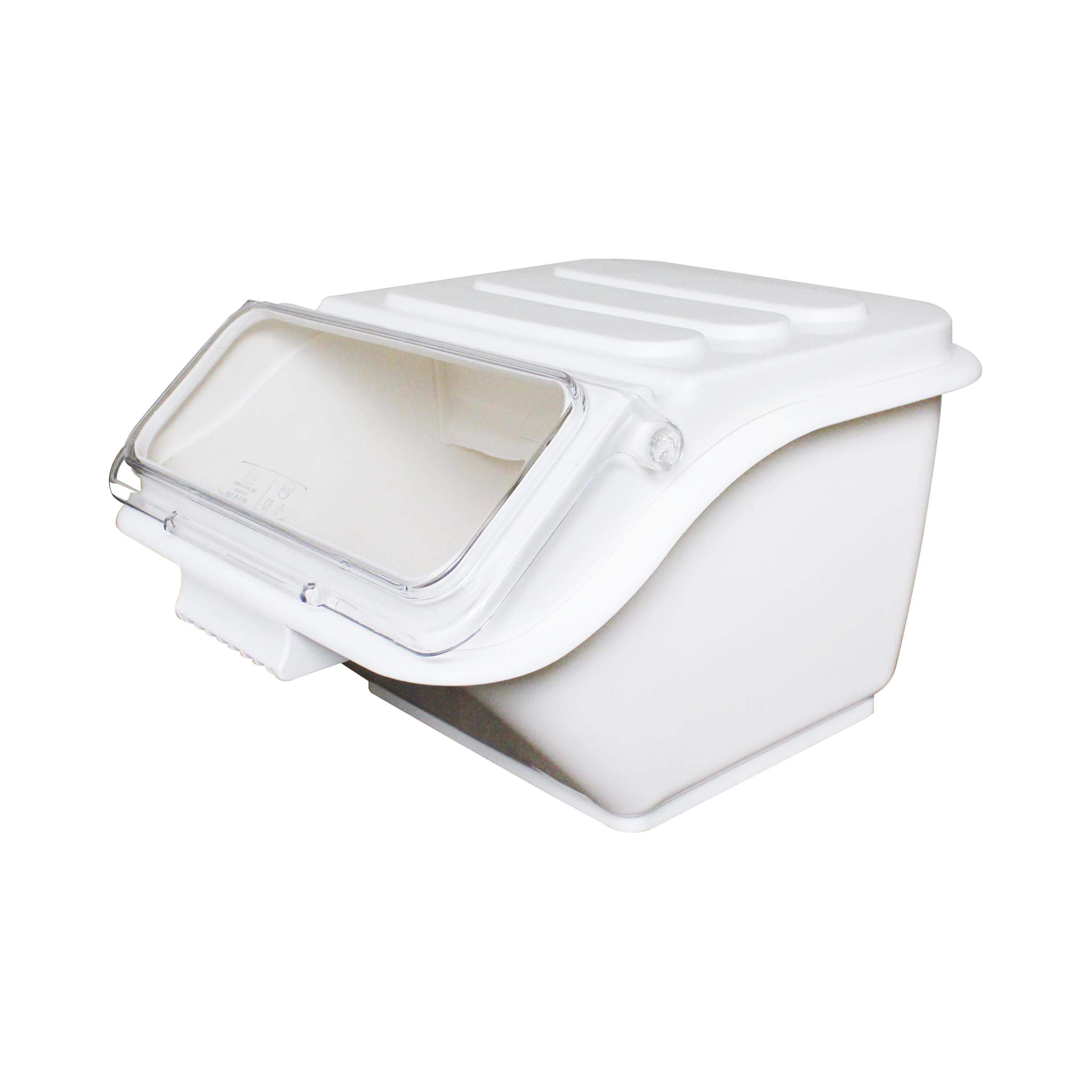 Thunder Group PLIB002S Shelf Ingredient Bin, 2 Gallon (40 Cup), 11-3/4" x 14-1/2" x 8-5/8", Stackable, Clear flip top lid, Includes Scoop with Built in Holder, Dishwasher sa