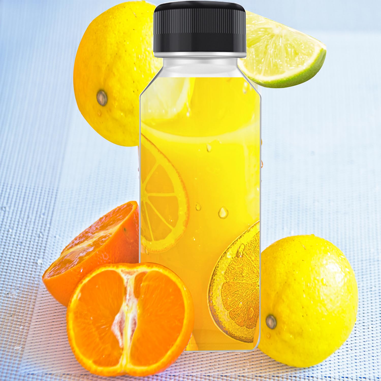 XYSMZM 8 Pcs 4 Oz Juice Bottles Plastic Ginger Shot Bottles, Leak Proof, Beverage Containers for Juice, Smoothie, Milk, Black Lid