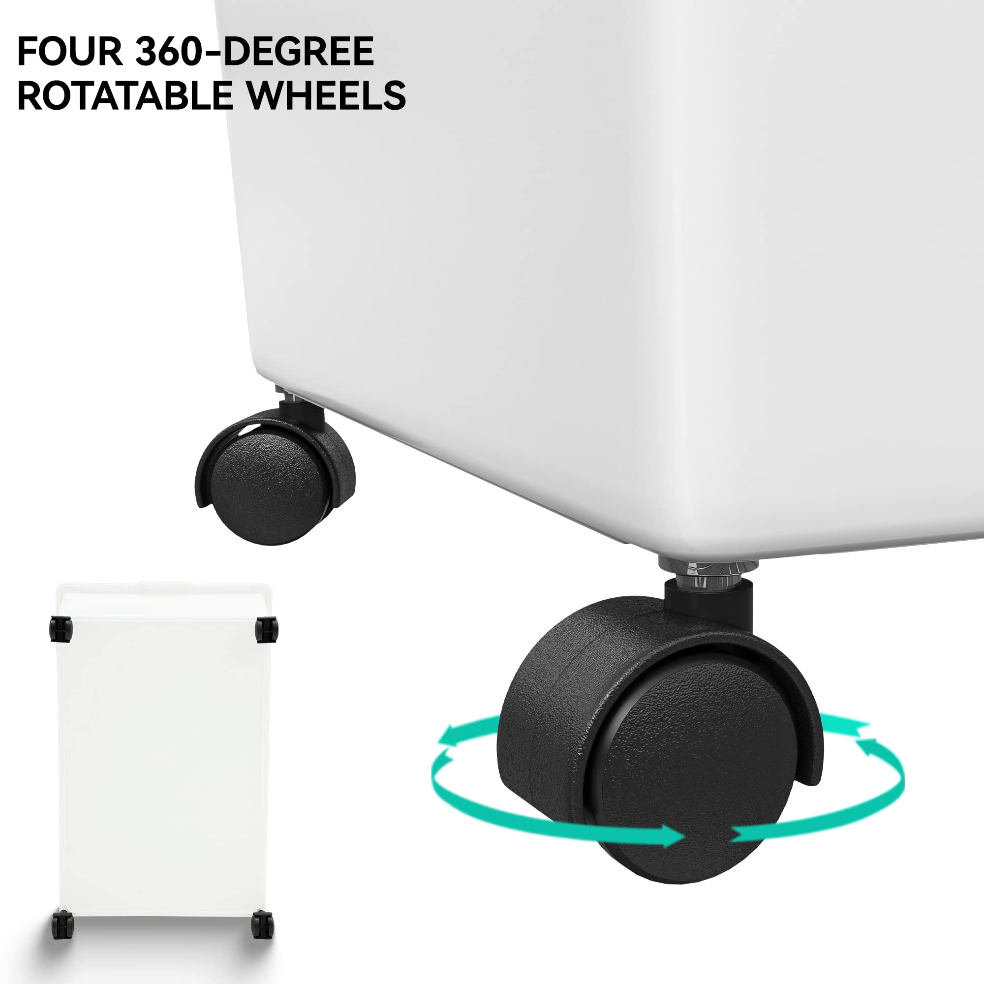 YITAHOME 40L x3(260lb )Ingredient Flour Storage Bin, Commercial 31.5 Gallons(10.5 Gal x3 Pcs) Rice Storage Containers, 750 Cups Flour Bins with Wheels,Clear Sliding Lids and Scoops, for Kitchen, White