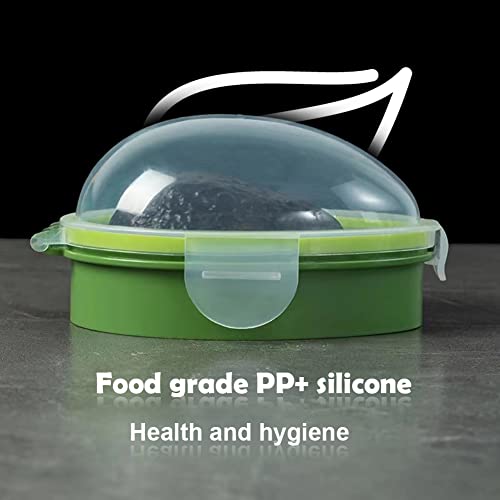 Avocado Saver Holder, Plastic Fruit Keeper, Reusable Avocado Storage Container, with Silicone Sealing Ring, Keep Fresh Vegetable Storage Container, for School, Camping(Green)