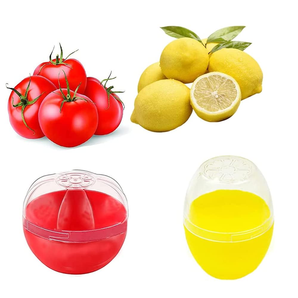 5Pieces Fruit and Vegetable Storage Containers,Reusable FridgeStorage Containers,for storage Green pepper, onion, Tomato, Lemon, and garlic Refrigerator Vegetable Crisper