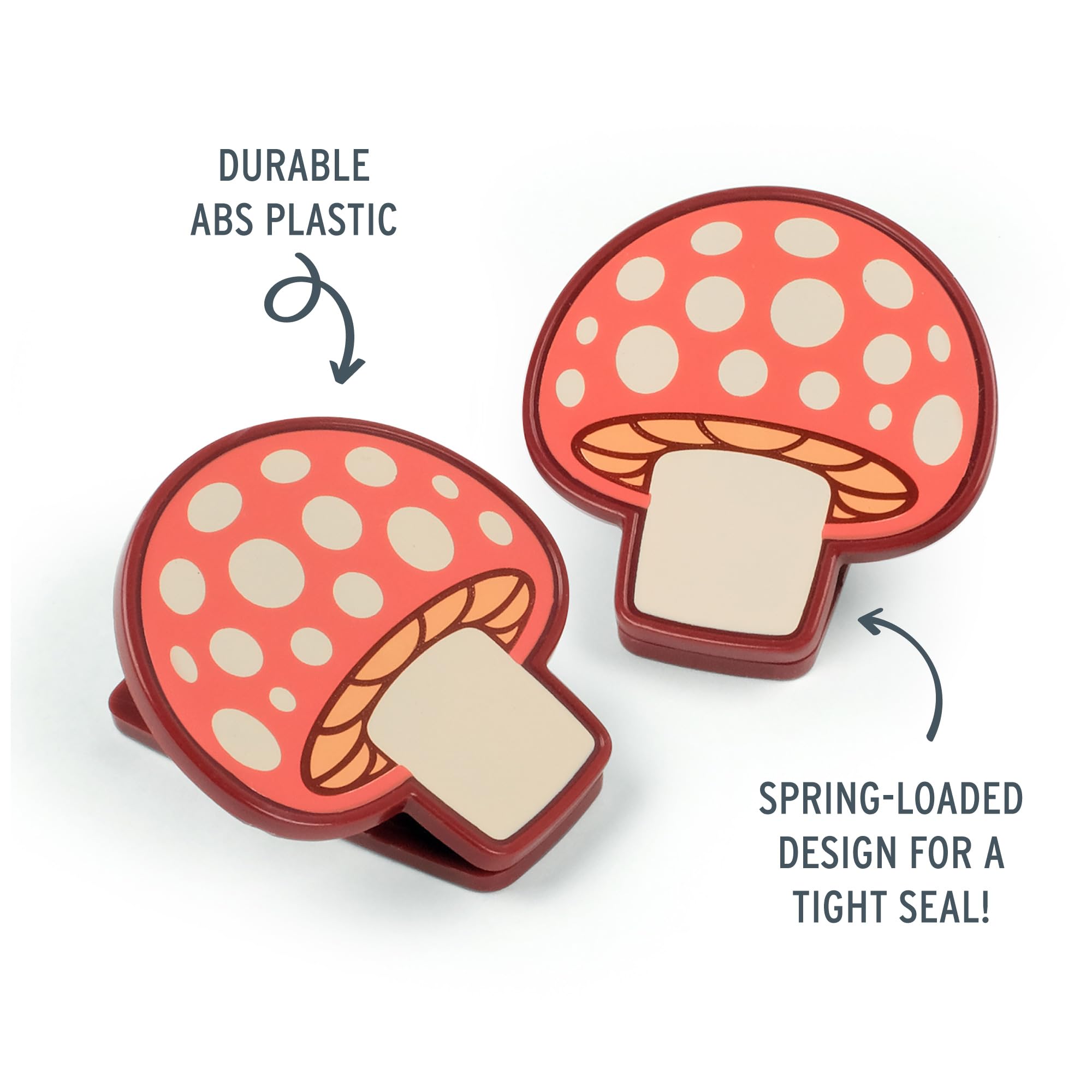 Genuine Fred SHROOMATES, Mushroom Bag Clips, Set of 4