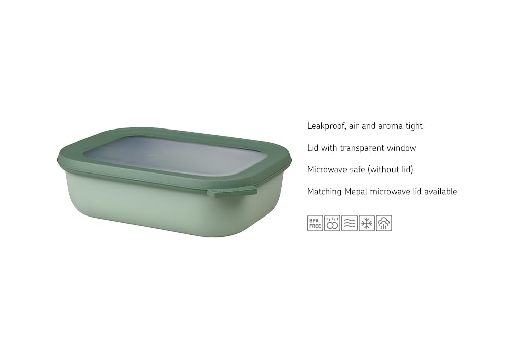 Mepal β Multi Bowl Cirqula 3-Piece Set β Food Storage Container with Lid - Suitable as Airtight Storage Box for Fridge & Freezer, Microwave Container & Servable Dish - 500, 1000, 2000ml - Vivid mauve