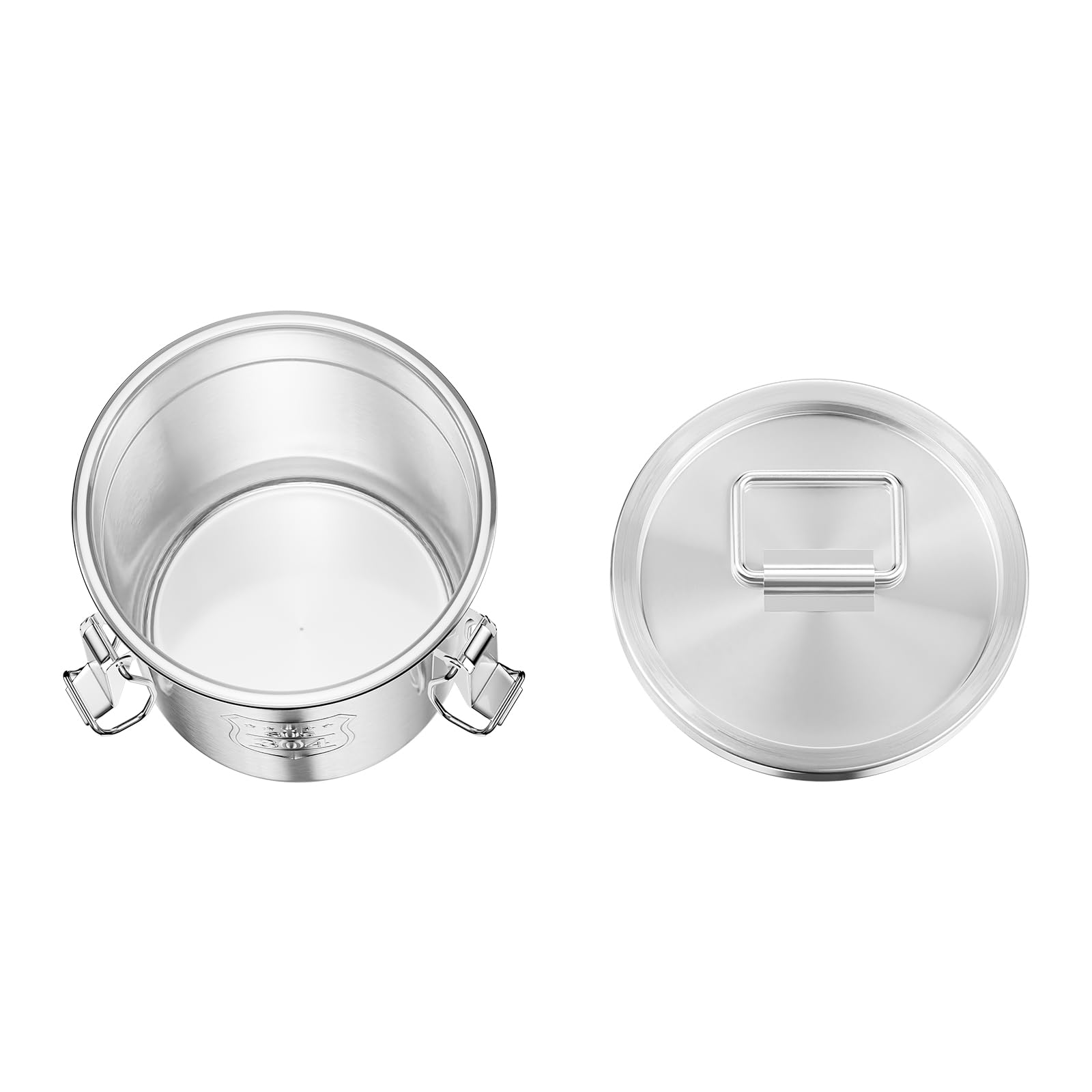 LINISHOP 304 Stainless Steel Airtight Canister Airtight Cereal Container Food Storage Container Metal Kitchen Rice Flour Milk Storage Bucket Silver New (6L)