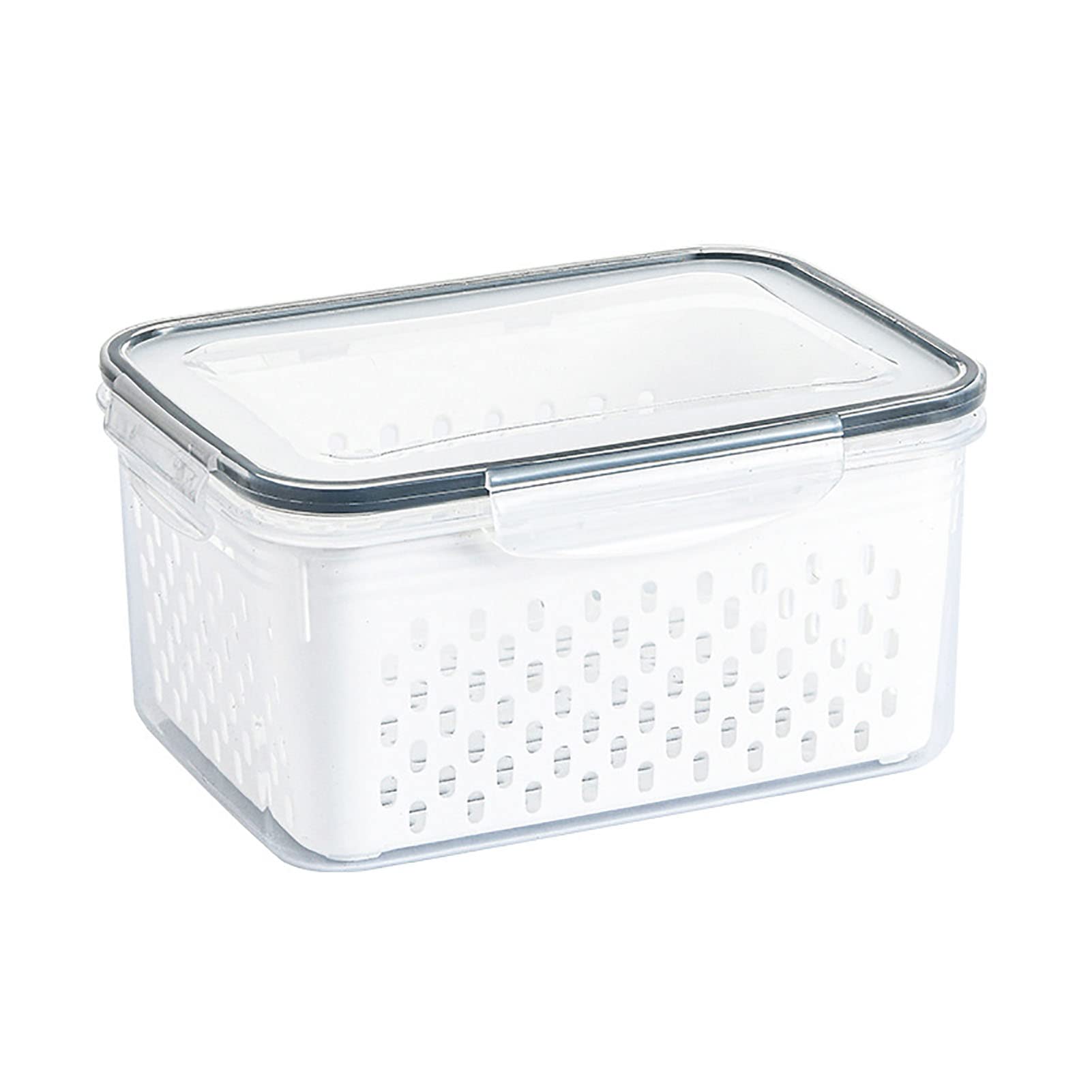 Fruit Storage Container for Fridge, Vegetable Produce Storage Saver Containers with Lid for Refigerator, Food Storage Containers with Colander, Plastic Fresh Keeper for Fruit Vegetable(3300ML)