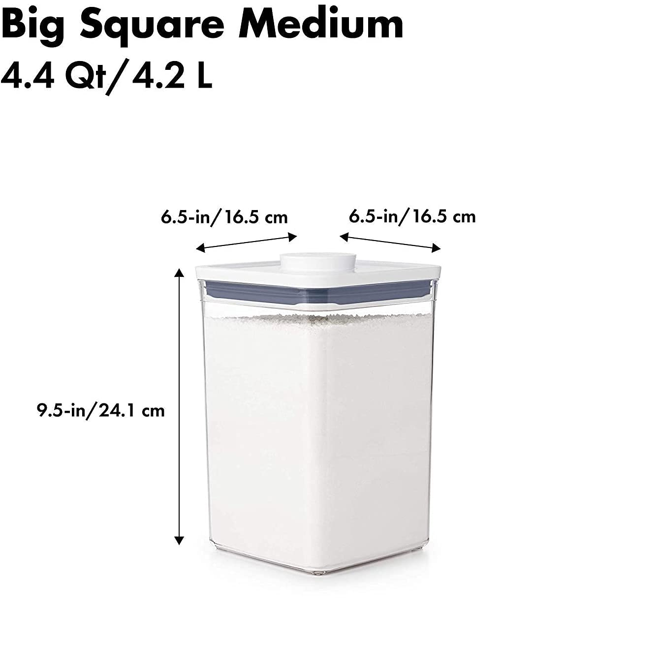 OXO Good Grips POP Container 4.4-Quart Square Airtight Food Storage for for Flour and More (Set of 4)