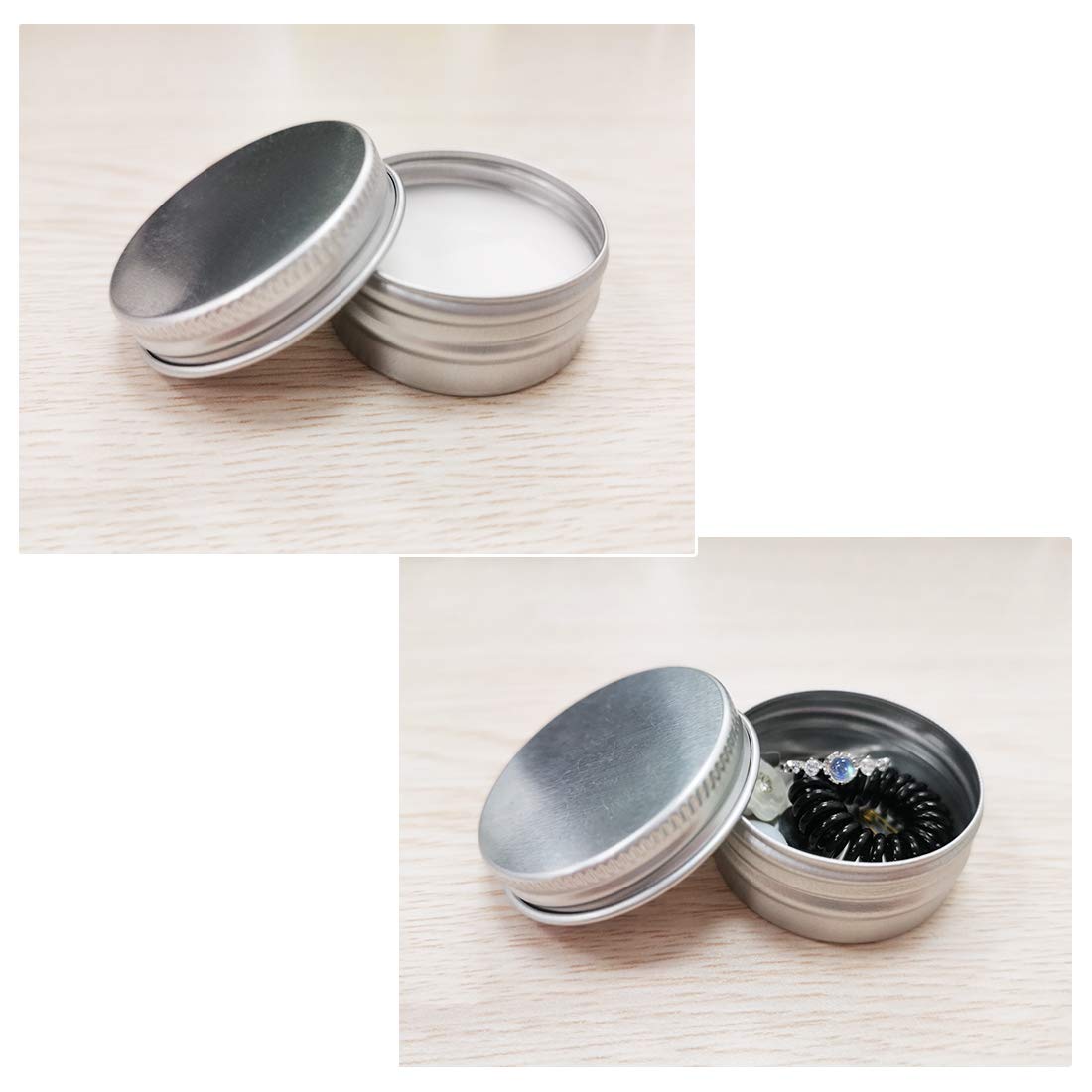 uxcell 12 Pack 0.17 oz Round Aluminum Cans Tin Can Screw Top Metal Lid Containers for Crafts, Candles, 5ml
