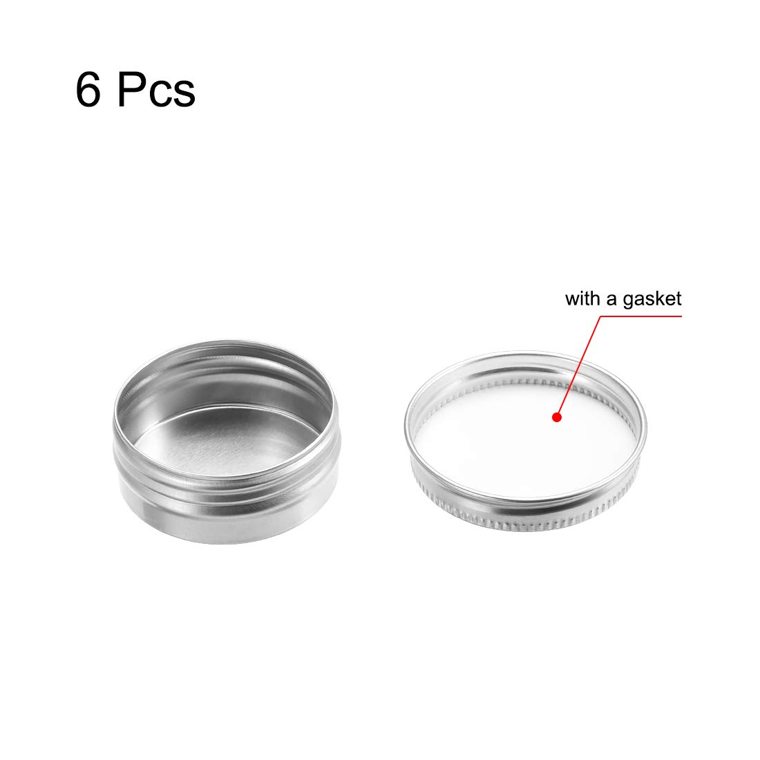 uxcell 6 Pack 0.33 oz Round Aluminum Cans Tin Can Screw Top Metal Lid Containers for Crafts, Candles, 1ml