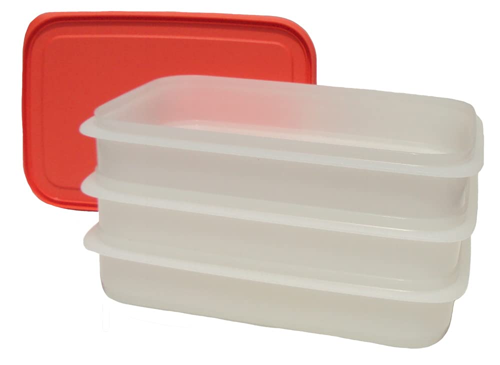 Tupperware Freezer Mates Plus Stackable 3 Piece Stacker Set with Seal