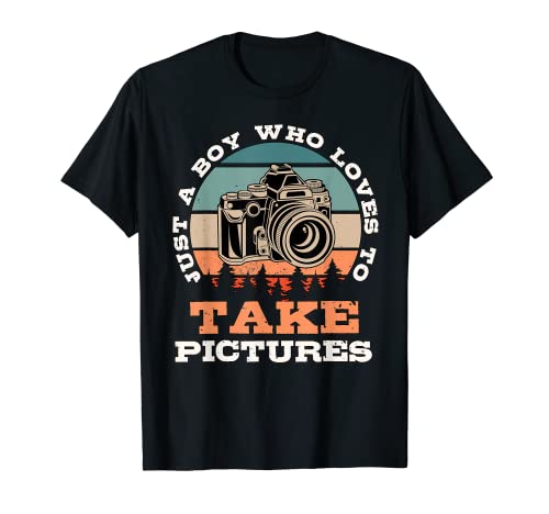 Boy Who Loves To Take Pictures Photographer Photography T-Shirt