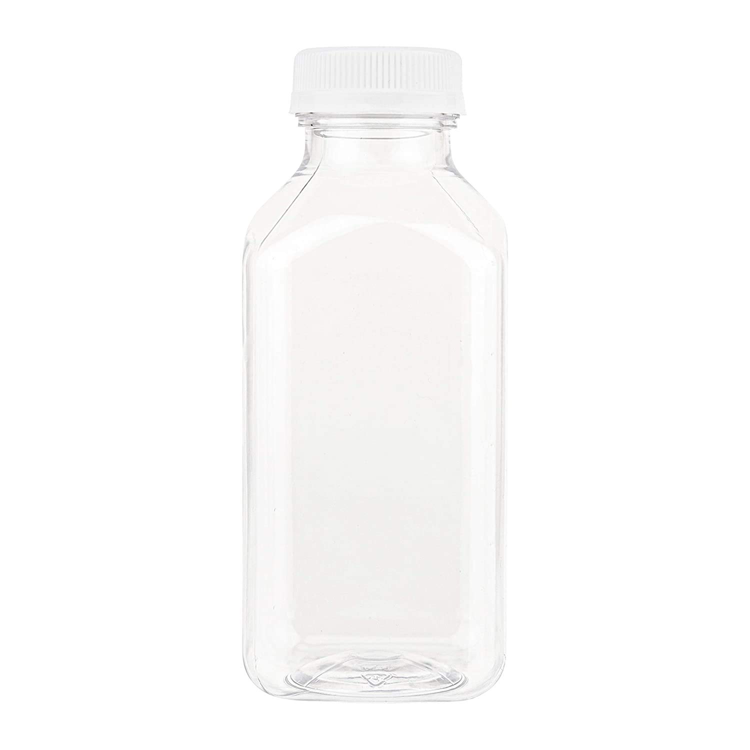 Disposable Juice Container with Caps, 12 Oz Reusable, Clear & Empty Smoothie Bottle For Grab & Go Drink & Juicing Journey, 12 Pack BPA-Free Plastic Water Bottles, Handy, Leak-Proof Beverage Containers
