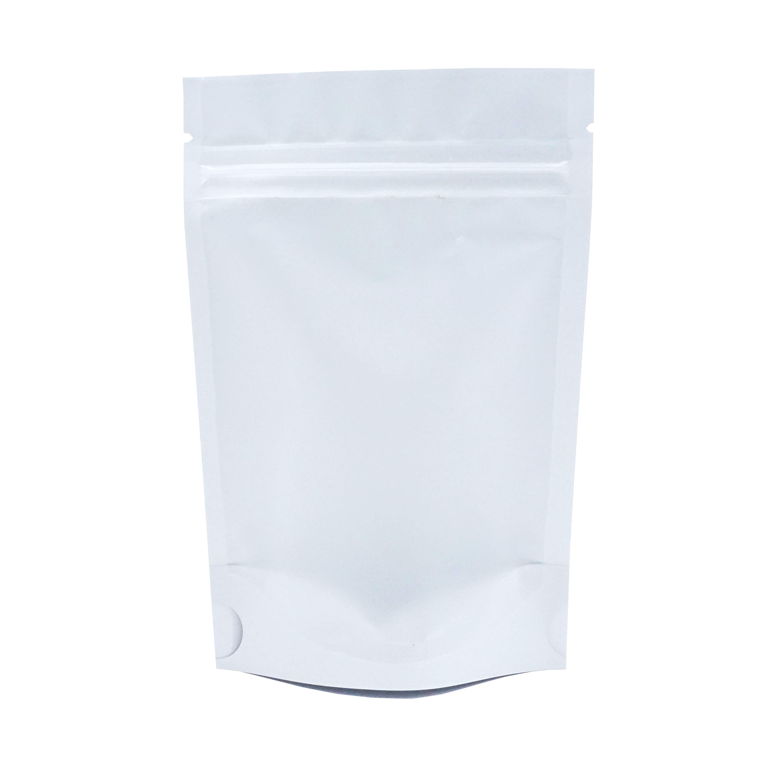 QQ Studio Pack of 100 Translucent Front Matte White Poly Plastic Resealable Bags (8.4oz (6" x 9"), White Stand-Up Pouch)