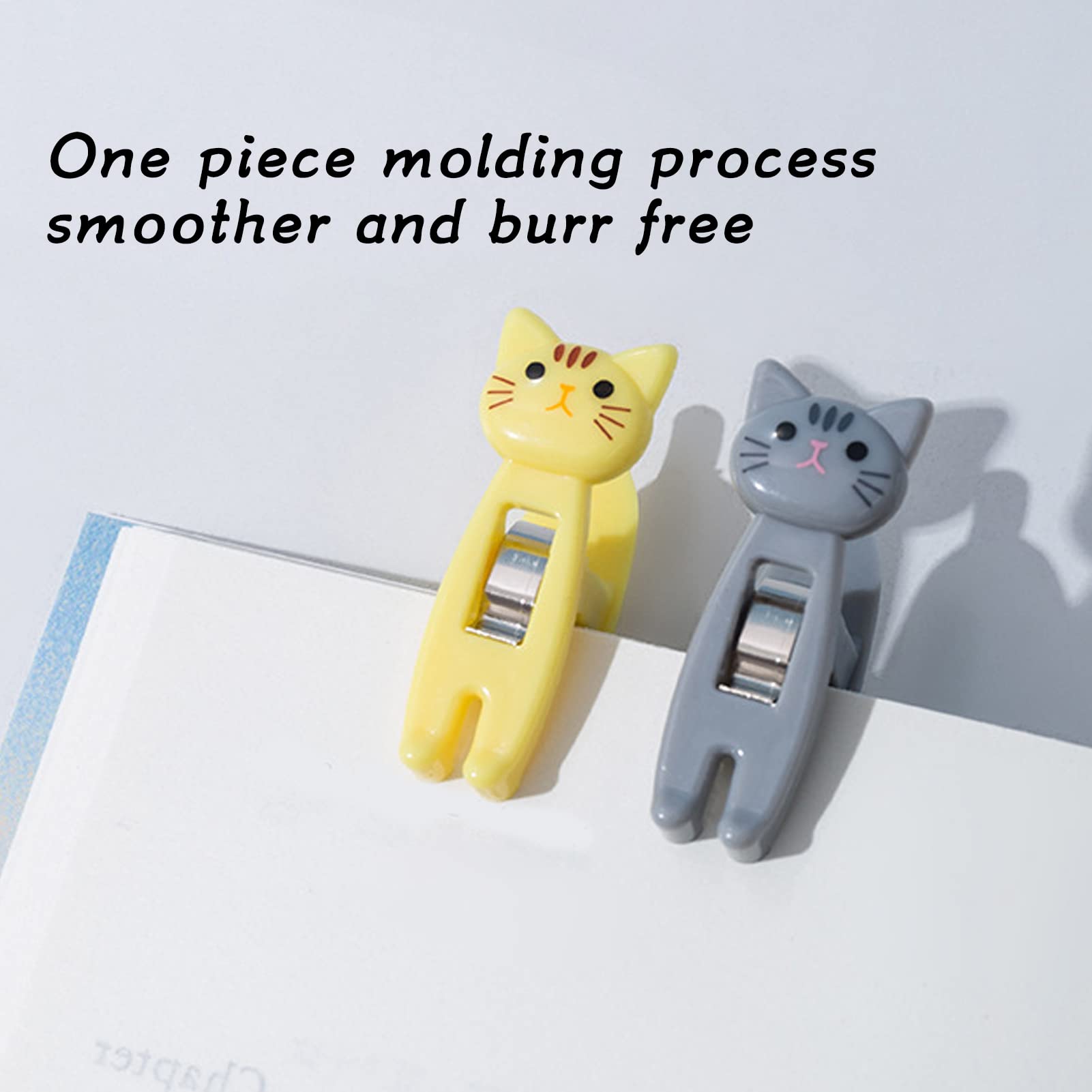 6Pcs Cat Snack Clips Anti Slip Strips Handle Metal Spring Firm Grip Food Bag Snack Clip for Clothing Documents(Grey)