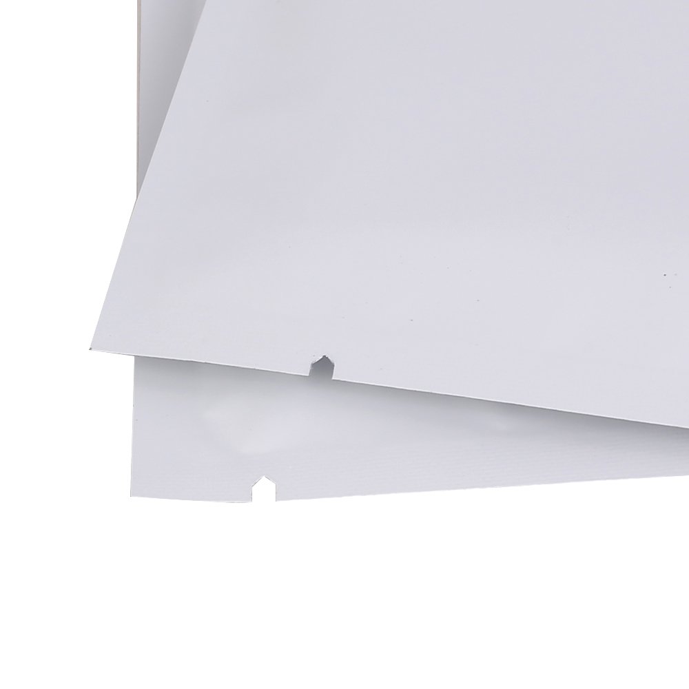 100x Premium White Mylar Foil Open Top Pouch for Powder Spice Snack Storage Bags (8cm x12cm)