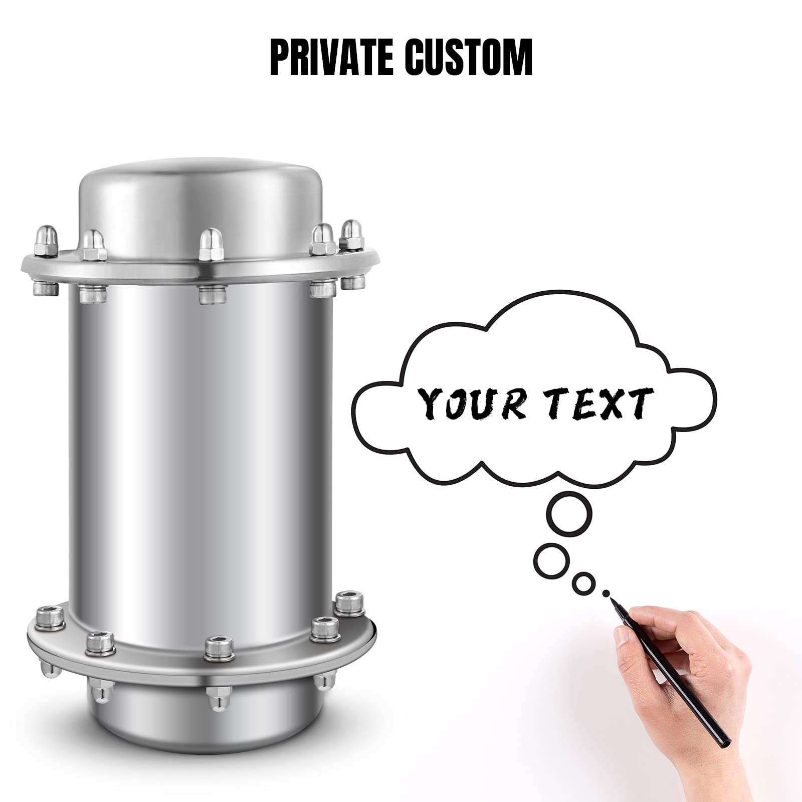 Dinikally Personalized Engraved Time Capsule Custom Waterproof Stainless Steel Container (10.2 inch)