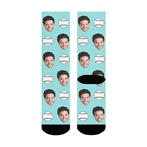 Makifou Custom Socks,Personalized Socks with Faces,Turn Photo into Baseball Funny Socks for Men and Women,Socks20220216-1,One Size