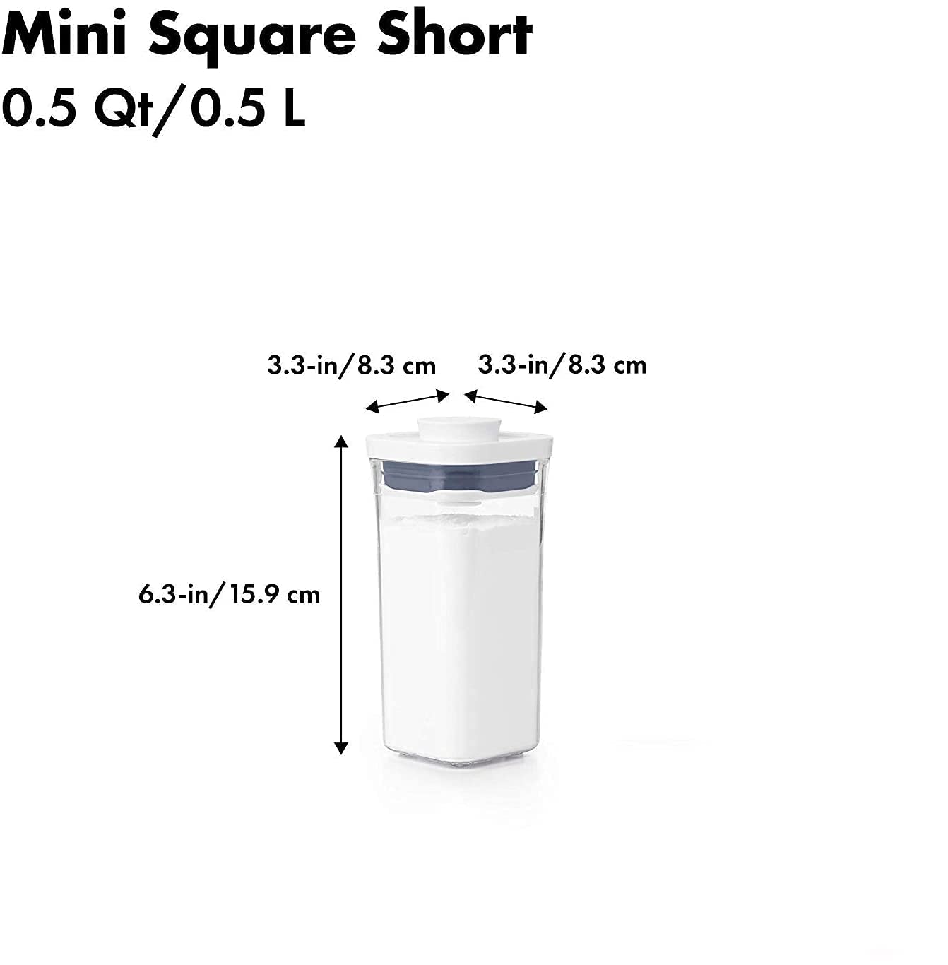 OXO Good Grips POP Container - Airtight Food Storage - 0.5 Qt Square (Set of 4) for Candy and More
