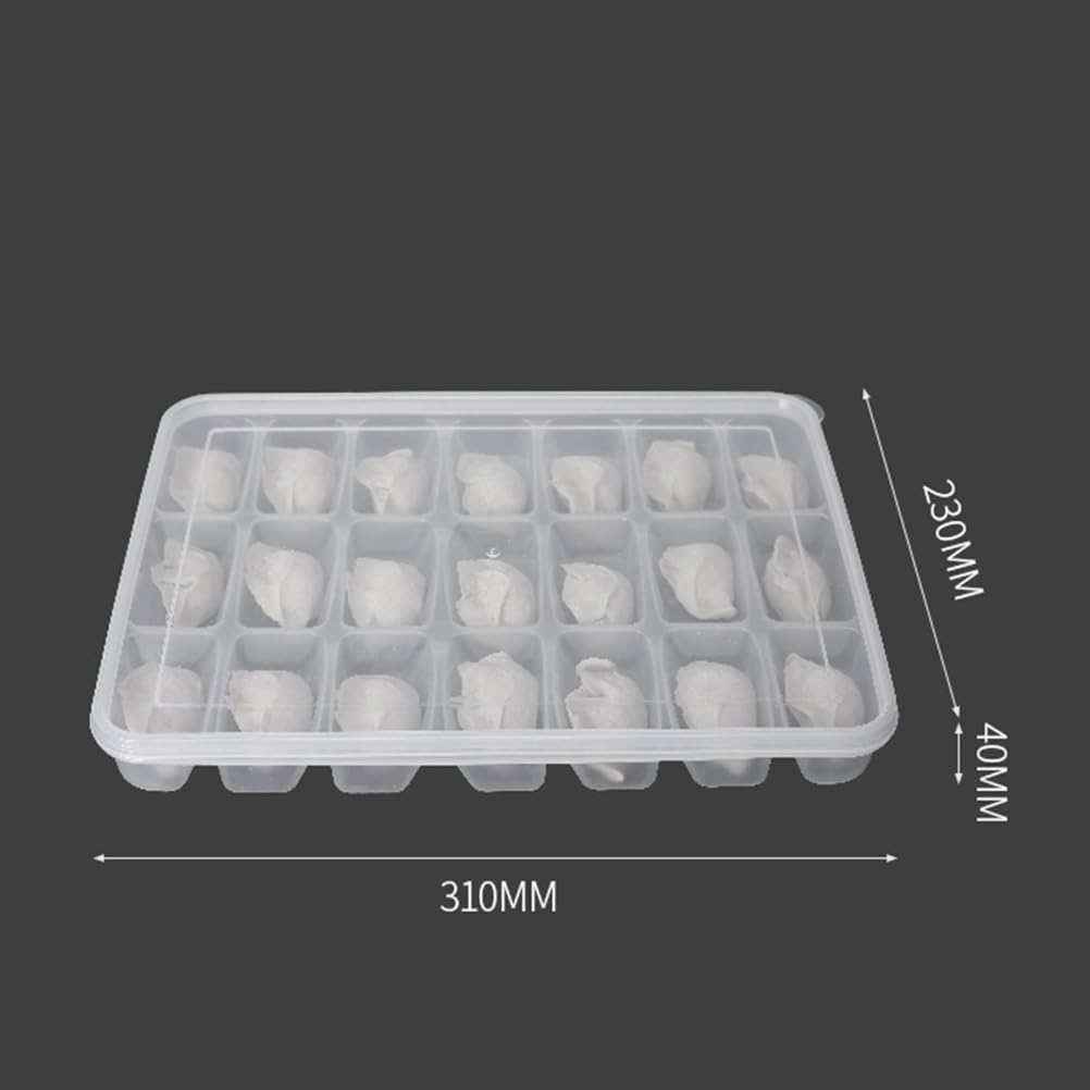 BESTonZON Dumpling Storage Box, Food Storage Containers with Lids, Reusable 21 Grid Dumpling Box Bins Holder with Lids for Refrigerator, Good Sealing Stackable Food Containers for Kitchen and Fridge