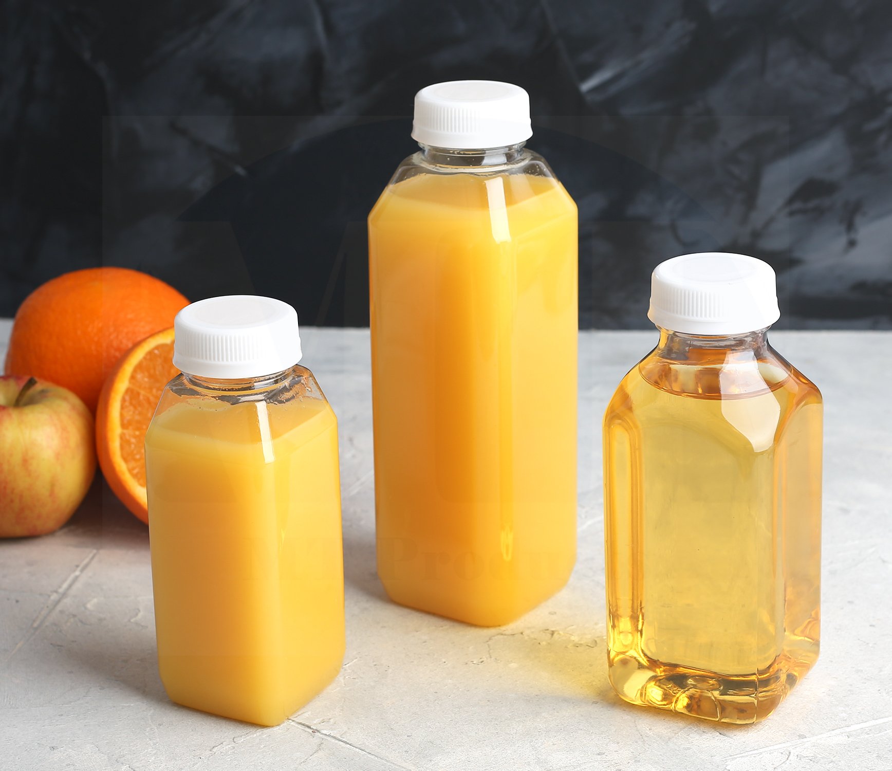 MT Products PET Plastic Juice Bottles 16 oz. - Clear Take-out Containers (Pack of 12) - Made in the USA