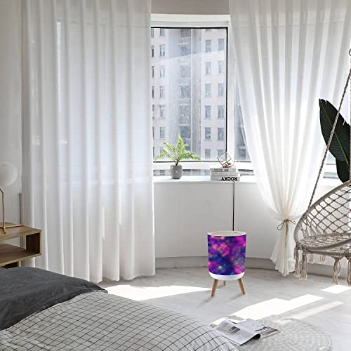 Small Trash Can with Lid Space seamless Universe repeat bright marble abstract liquid texture Garbage Bin Wood Waste Bin Press Cover Round Wastebasket for Bathroom Bedroom Diaper Office Kitchen