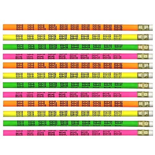 J.R. Moon Pencil JRM7843B Multiplication Pencils, 0.5" Height, 2.5" Wide, 8" Length (12 Count)