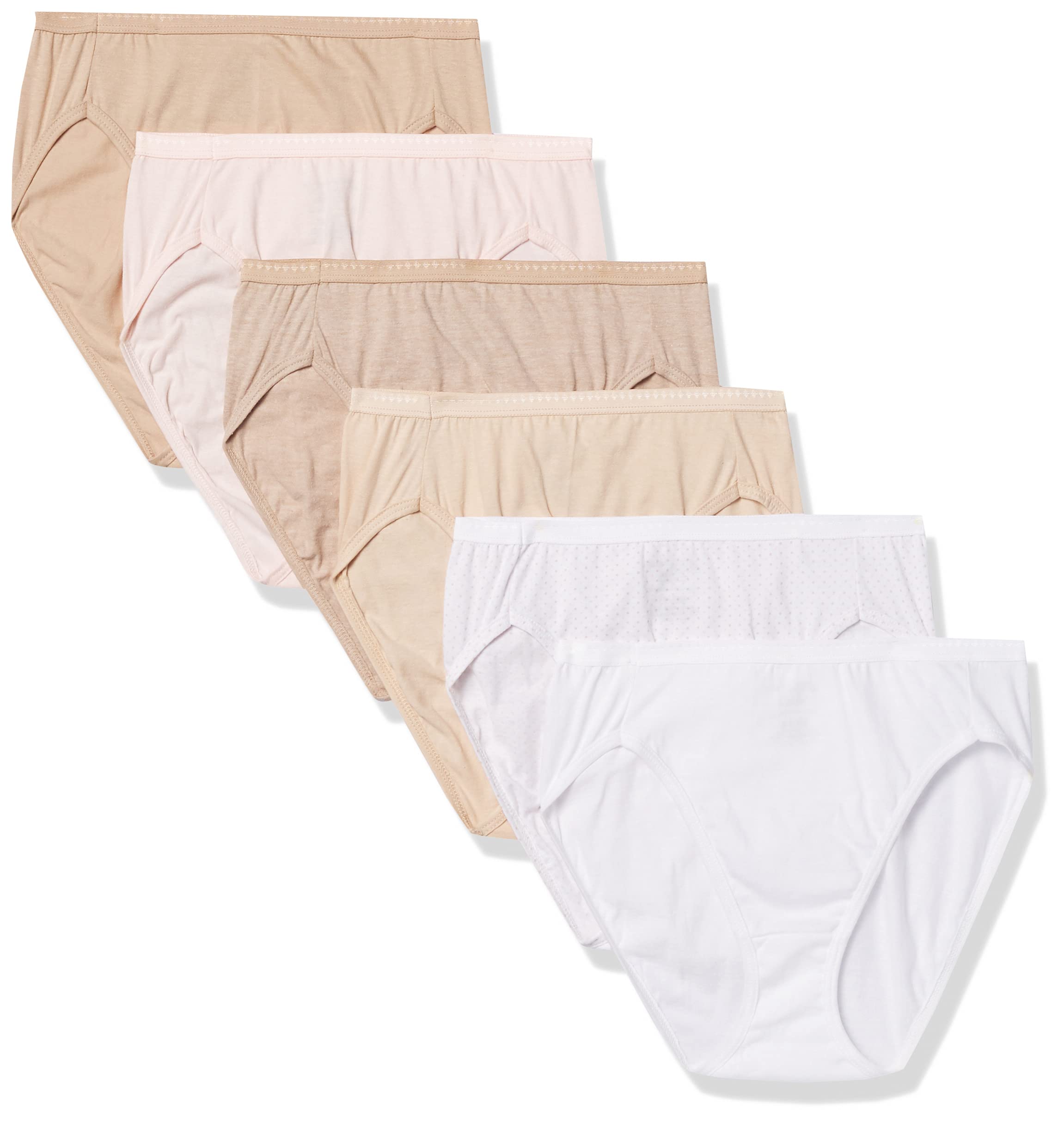 Hanes Ultimate Women's High-Waisted Panties, Moisture-Wicking Cotton Briefs, High-Rise Underwear, 6-Pack (Colors May Vary), 6