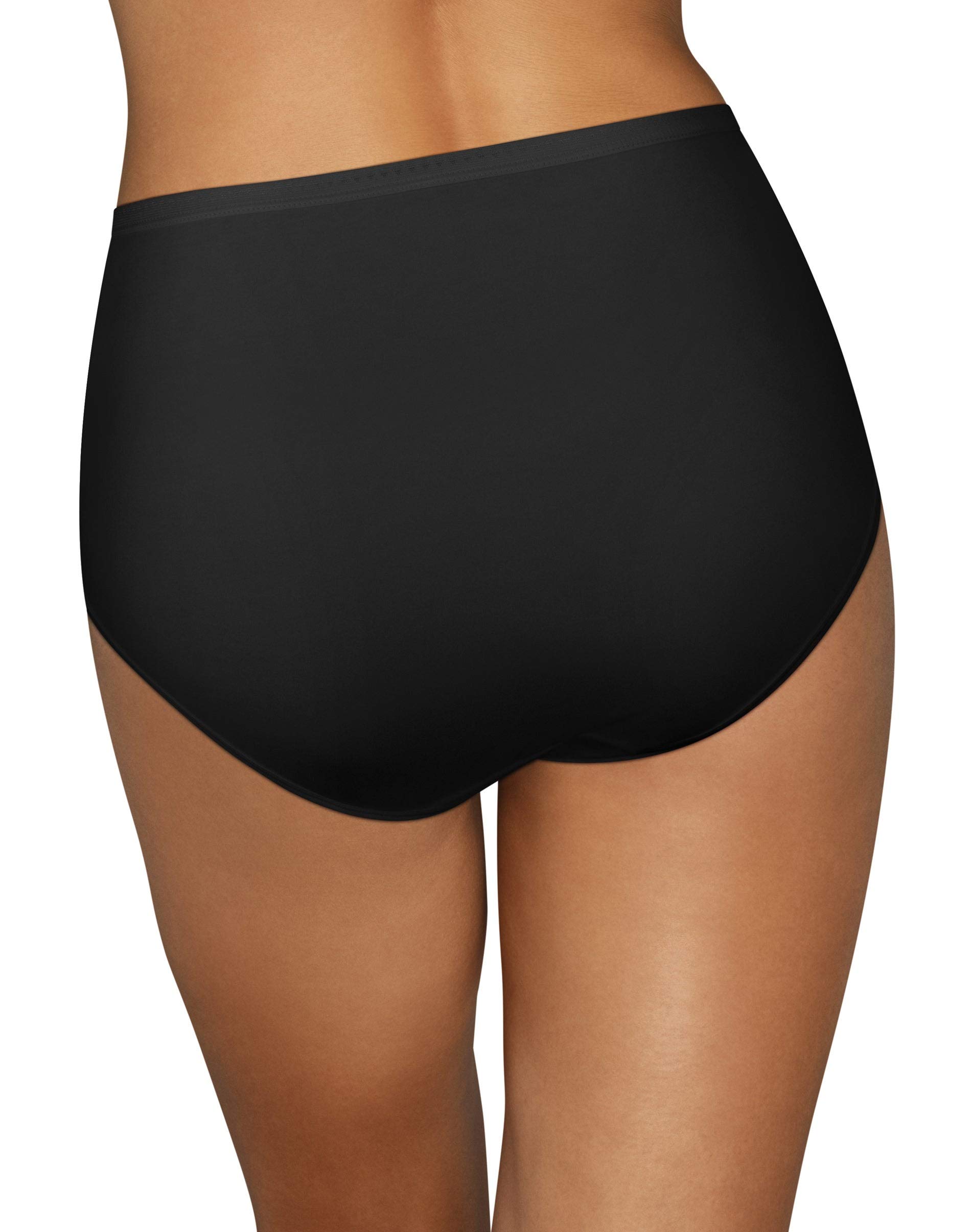 Hanes Womens High-waisted Panties Pack, Lightweight Moisture-wicking Underwear, Briefs, White, 6-pack, 5 US