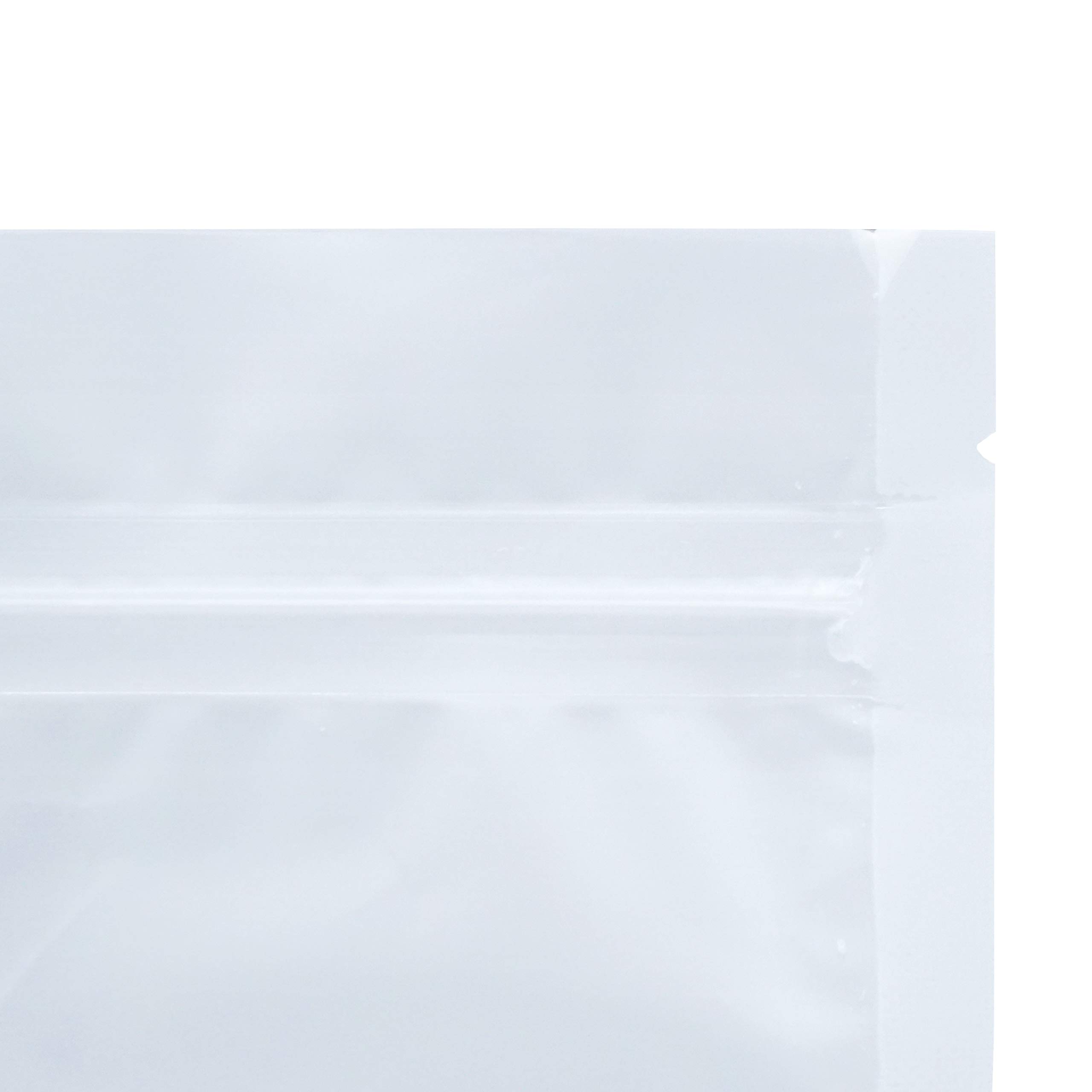 QQ Studio Pack of 100 Translucent Front Matte White Poly Plastic Resealable Bags (1.7oz (4" x 6"), White Stand-Up Pouch)