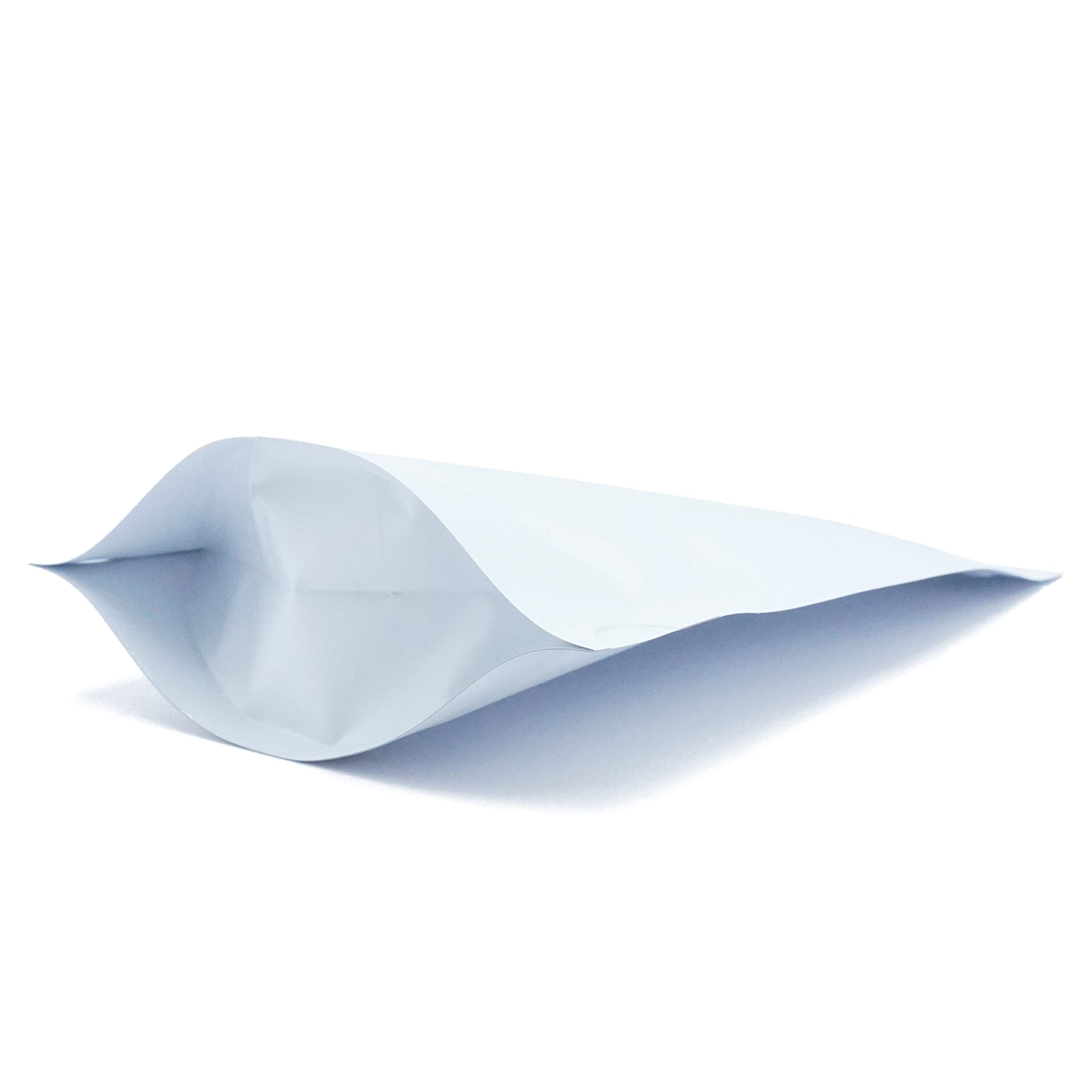 QQ Studio Pack of 100 Translucent Front Matte White Poly Plastic Resealable Bags (1.7oz (4" x 6"), White Stand-Up Pouch)