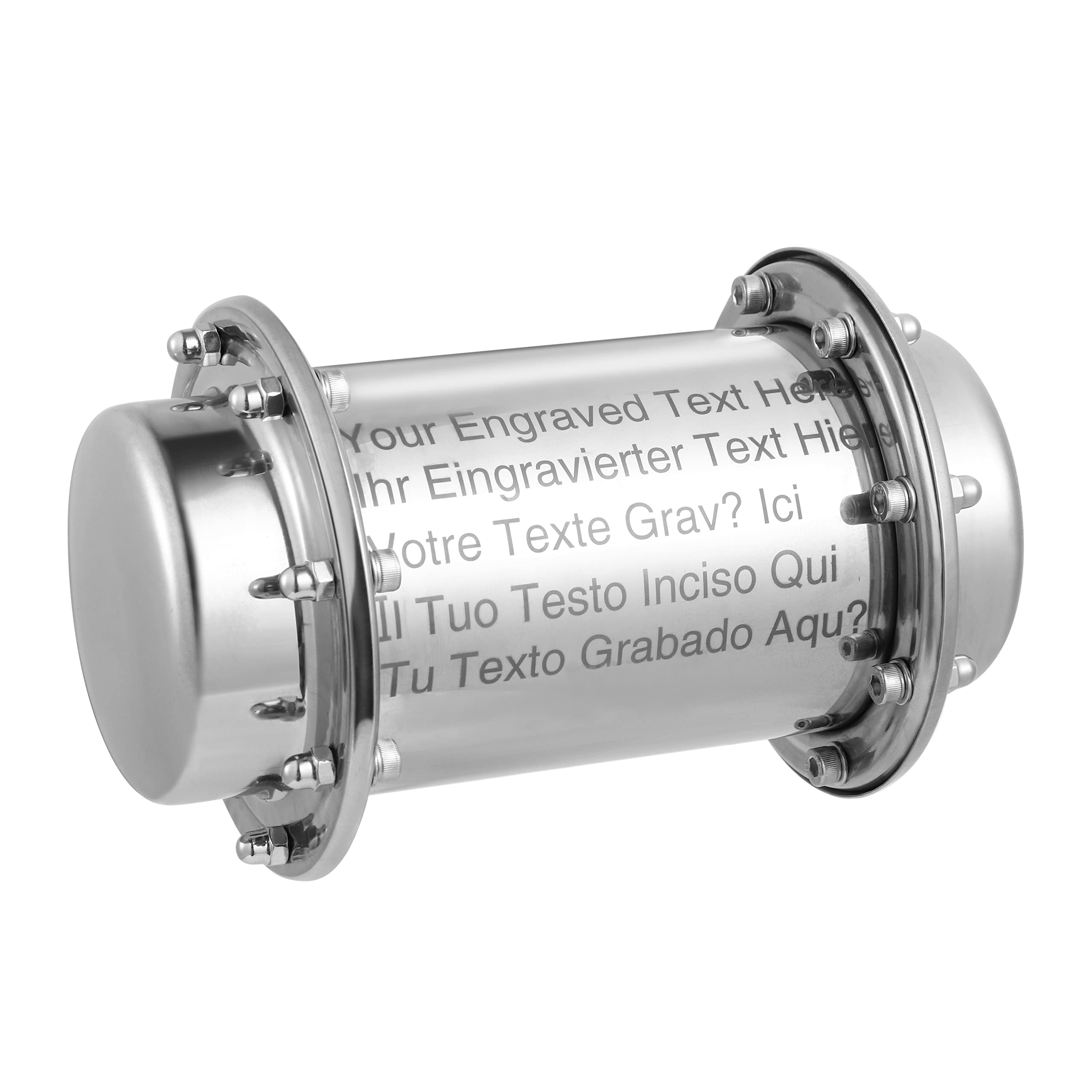 Dinikally Personalized Engraved Time Capsule Custom Waterproof Stainless Steel Container (10.2 inch)