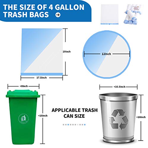 VASULER 4 Gallon Trash Bags,Garbage Bags Tall Strong Super-Thickened Drawstring Solid Trash Bags,Garbage Bags for Kitchen,Bathroom, Bedroom, Home, Office, Trash Cans (4 Gallon 40 Count ULTRA STRONG)