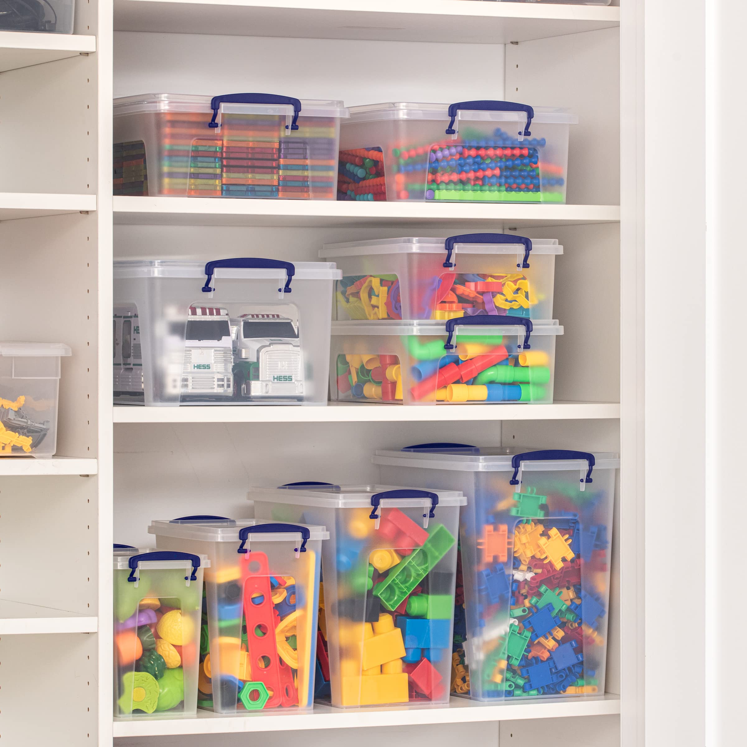 Superio Clear Plastic Storage Bin with Lid, 6 Qt, Non-Toxic, BPA Free, Odor Free, Organizer Storage Box, Stackable Plastic Tote for Home, Garage, School, and Office