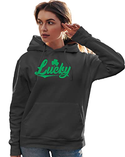 Go All Out 4X-Large Black Heather Mens Lucky Shamrock St. Patrick's Day Sweatshirt Hoodie