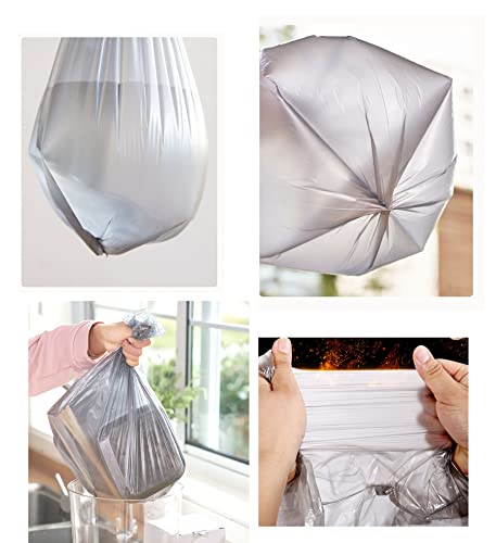 4 Gallon Bathroom Trash Bags ,6 Rolls 120pcs Small Trash Garbage Bags, Disposable Trash Bags for Office, Bathroom Wastebasket Waste Bin (Silver 120 Count)