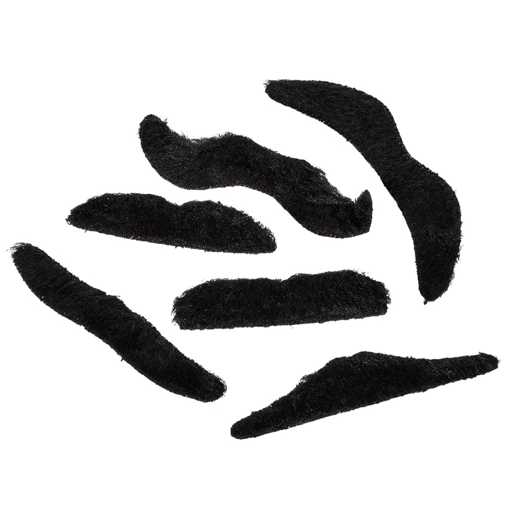 3.5" 12 PC BLACK MUSTACHES