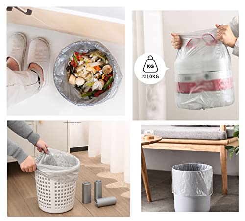 4 Gallon Bathroom Trash Bags ,6 Rolls 120pcs Small Trash Garbage Bags, Disposable Trash Bags for Office, Bathroom Wastebasket Waste Bin (Silver 120 Count)