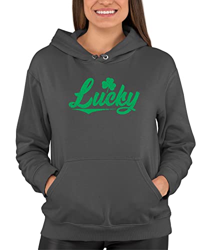 Go All Out 4X-Large Black Heather Mens Lucky Shamrock St. Patrick's Day Sweatshirt Hoodie