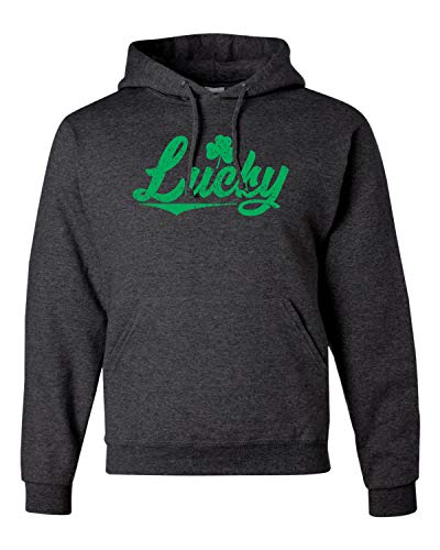Go All Out 4X-Large Black Heather Mens Lucky Shamrock St. Patrick's Day Sweatshirt Hoodie
