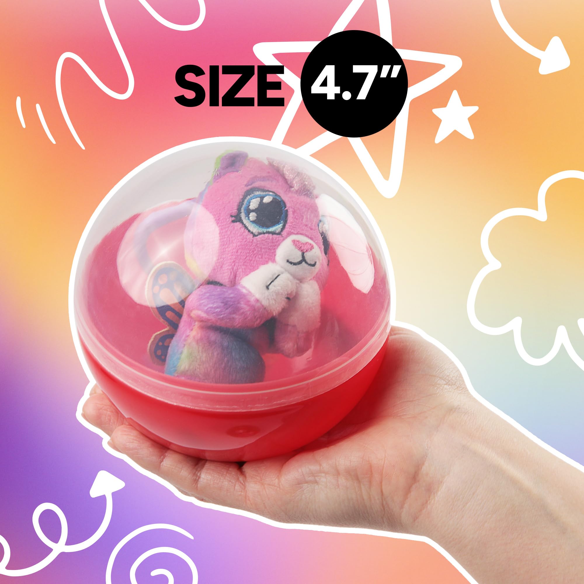 Capsule Vending Machine Translucent Round Capsules Empty 7 pcs 4.7 inch - Gumball Machine Capsules Easter Basket Stuffers Birthday Gifts - Pinata Stuffers DIY Craft Supplies Claw Machine Refills