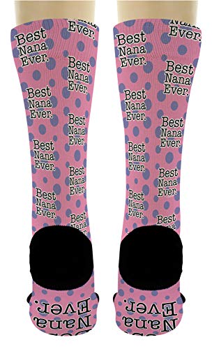 Grandmother Gifts Best Nana Ever Sock for Grandma Clothes Best Nana Socks 1-Pair Novelty Crew Socks