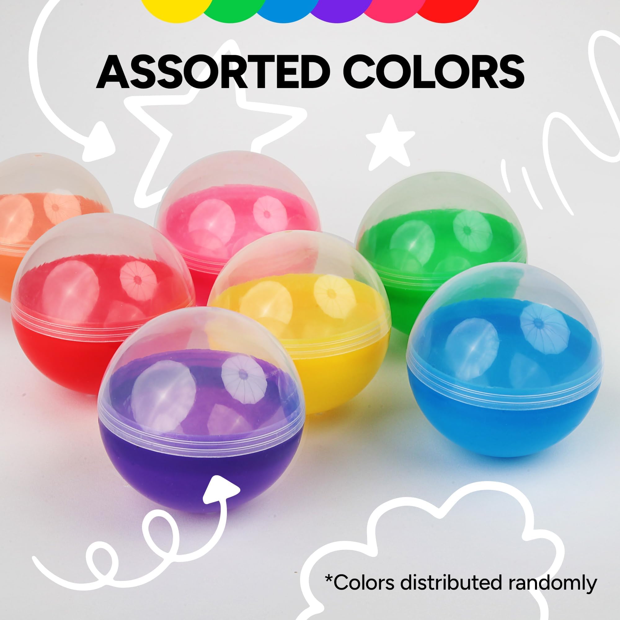 Capsule Vending Machine Translucent Round Capsules Empty 7 pcs 4.7 inch - Gumball Machine Capsules Easter Basket Stuffers Birthday Gifts - Pinata Stuffers DIY Craft Supplies Claw Machine Refills