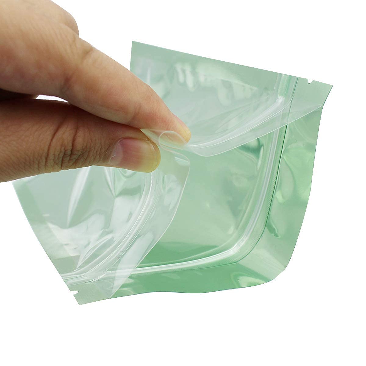100pcs Resealable Packaging Bags Small Mylar Plastic Bags for Candy Coffee Beans Tea Dried Flowers Soap Sample Packaging, 5" x 7" Sizes, Aluminum Foil Heat Seal Pouch Smell Proof Storage Bags