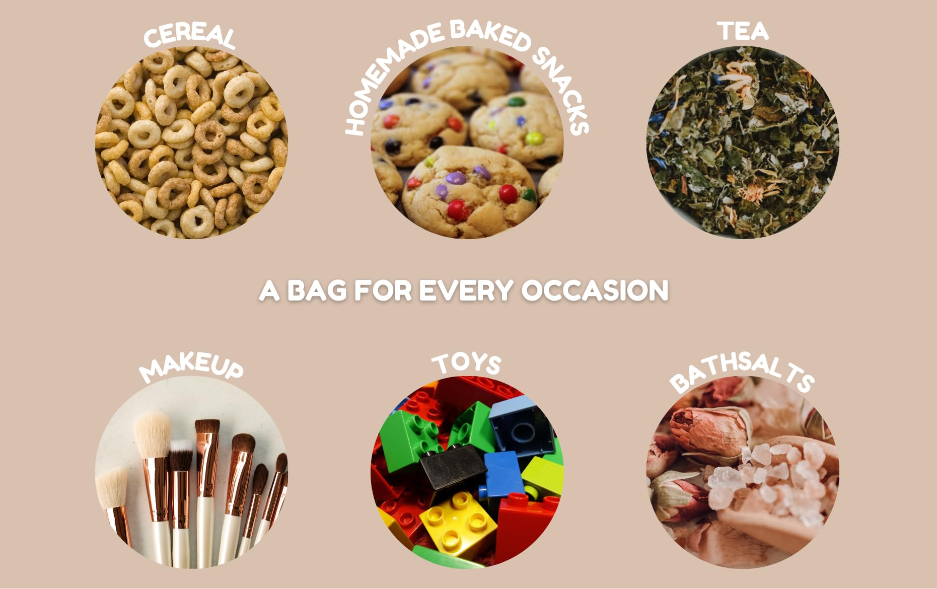 24/7 Bags- 200 Pack, Kraft Paper Stand Up Pouch Bag- 5.5" x 7.8", Resealable Zip-Lock with Front Window, Zero BPA, Easy Tear Notch, Self Stand Up, Food Grade Interior Coating