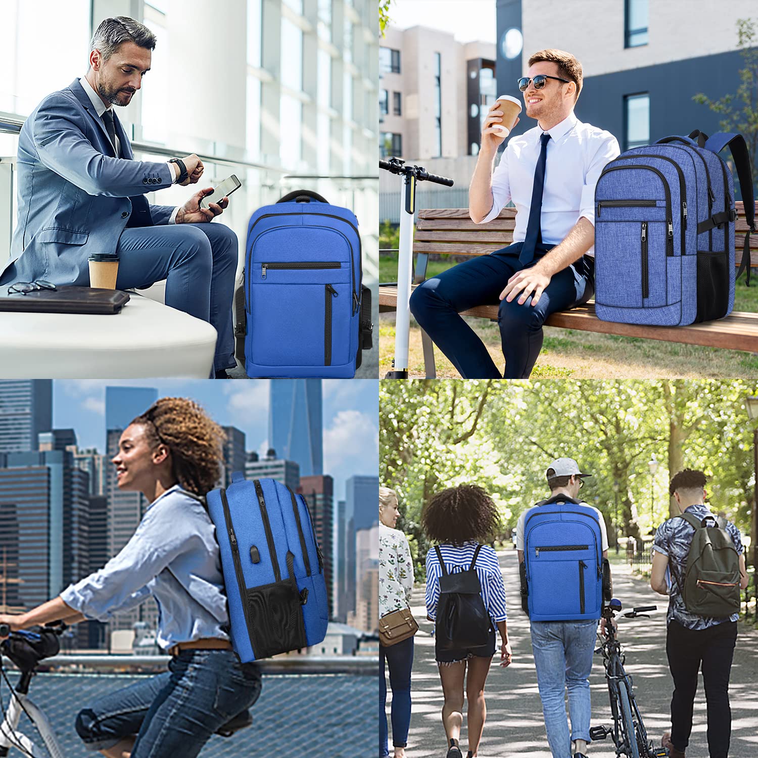 Lapsouno 17 inch laptop backpack, Extra Large Travel Backpack, Business TSA Backpack with USB Port Durable Water Resistant Anti-Theft College School Bag Christmas Gift for Men Women, Black