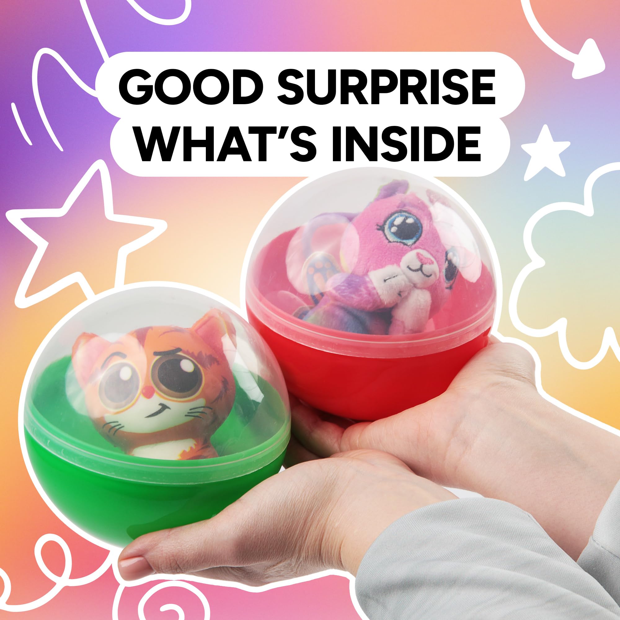 Capsule Vending Machine Translucent Round Capsules Empty 7 pcs 4.7 inch - Gumball Machine Capsules Easter Basket Stuffers Birthday Gifts - Pinata Stuffers DIY Craft Supplies Claw Machine Refills