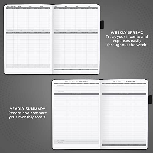 Clever Fox Income & Expense Tracker – Accounting & Bookkeeping Ledger Book for Small Business – Income & Expense Record Notebook with Receipt Pocket – Undated, A5, 5.8″ x 8.3″, Hardcover (Black)
