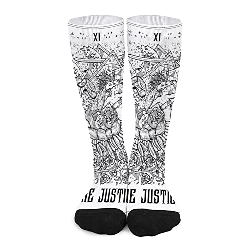 Tarot Card The Justice Socks for Women Socks for Men Crew Socks for Boys Mid Socks for Girls Stocking Stuffers for Teens Casual Athletic Sport Dress Socks